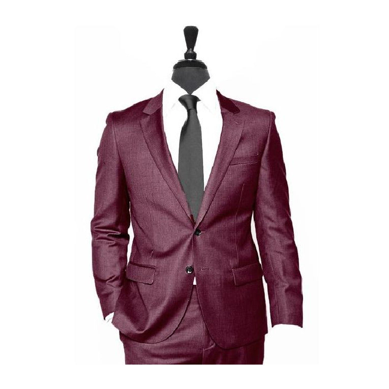 Alberto Nardoni Burgundy Notch Lapel Wool Suit Overcoat Overcoatusa