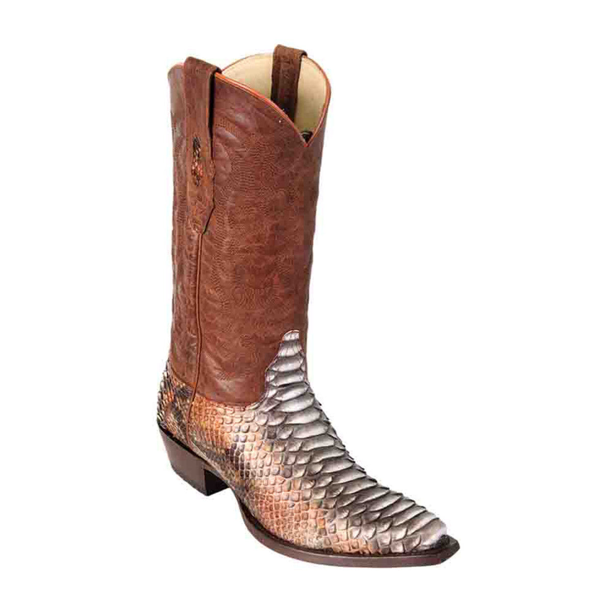 Los Altos Men's Cognac Genuine Python Snakeskin Snip Toe Boots – OvercoatUSA