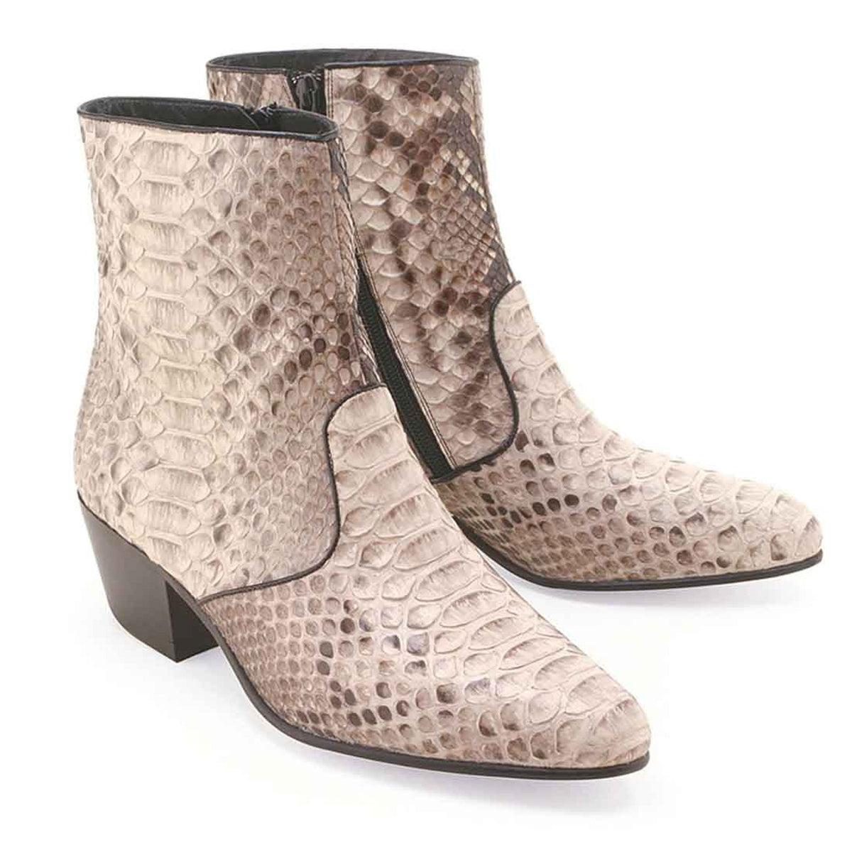 Los Altos Men’s Natural Genuine Python Snakeskin Leather Ankle Boots – OvercoatUSA