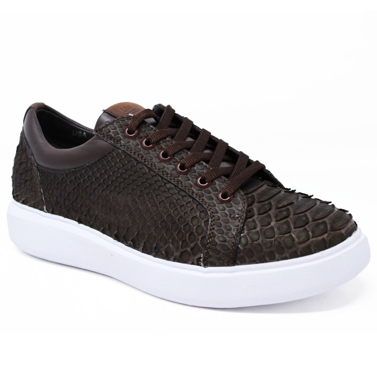 Men's Genuine Full Python Skin Sneakers - Brown – OvercoatUSA