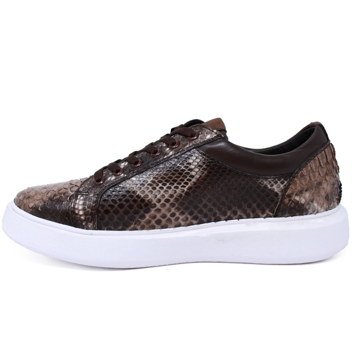 Men's Genuine Full Python Skin Sneakers - Rustic Brown – OvercoatUSA