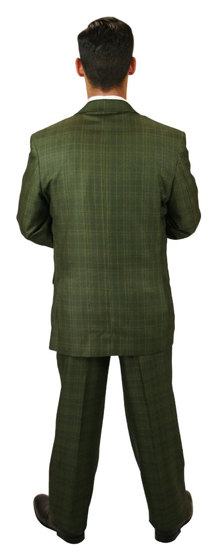Garrett Plaid Suit - Olive – OvercoatUSA