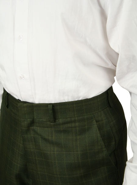 Garrett Plaid Suit - Olive – OvercoatUSA