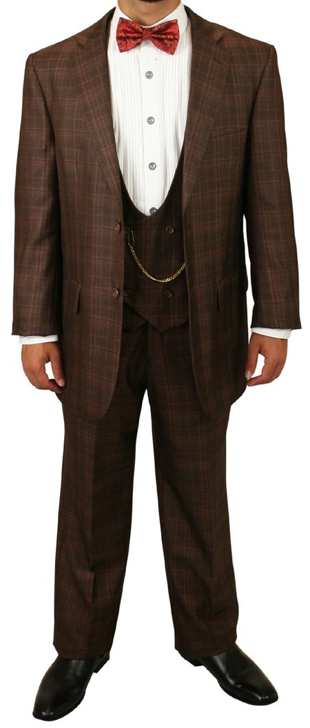 Garrett Plaid Suit - Chestnut – OvercoatUSA