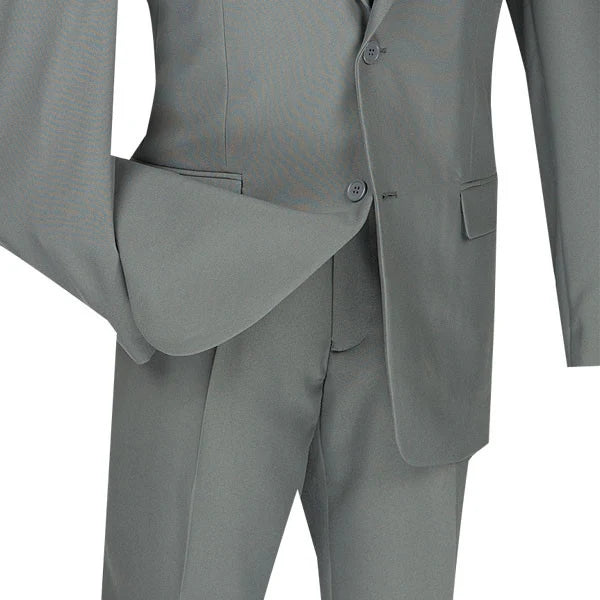Gray Slim Fit Men's 2 Piece Business Suit 2 Button – OvercoatUSA