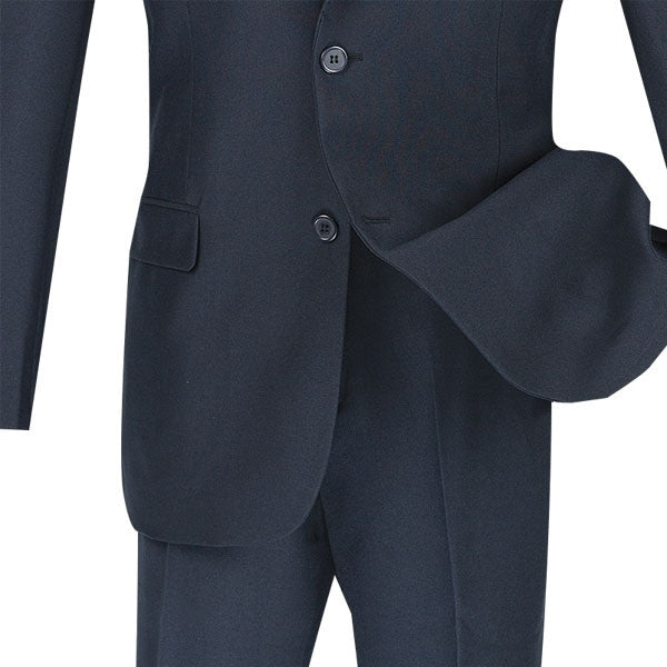 Navy Slim Fit Men's 2 Piece Business Suit 2 Button – OvercoatUSA