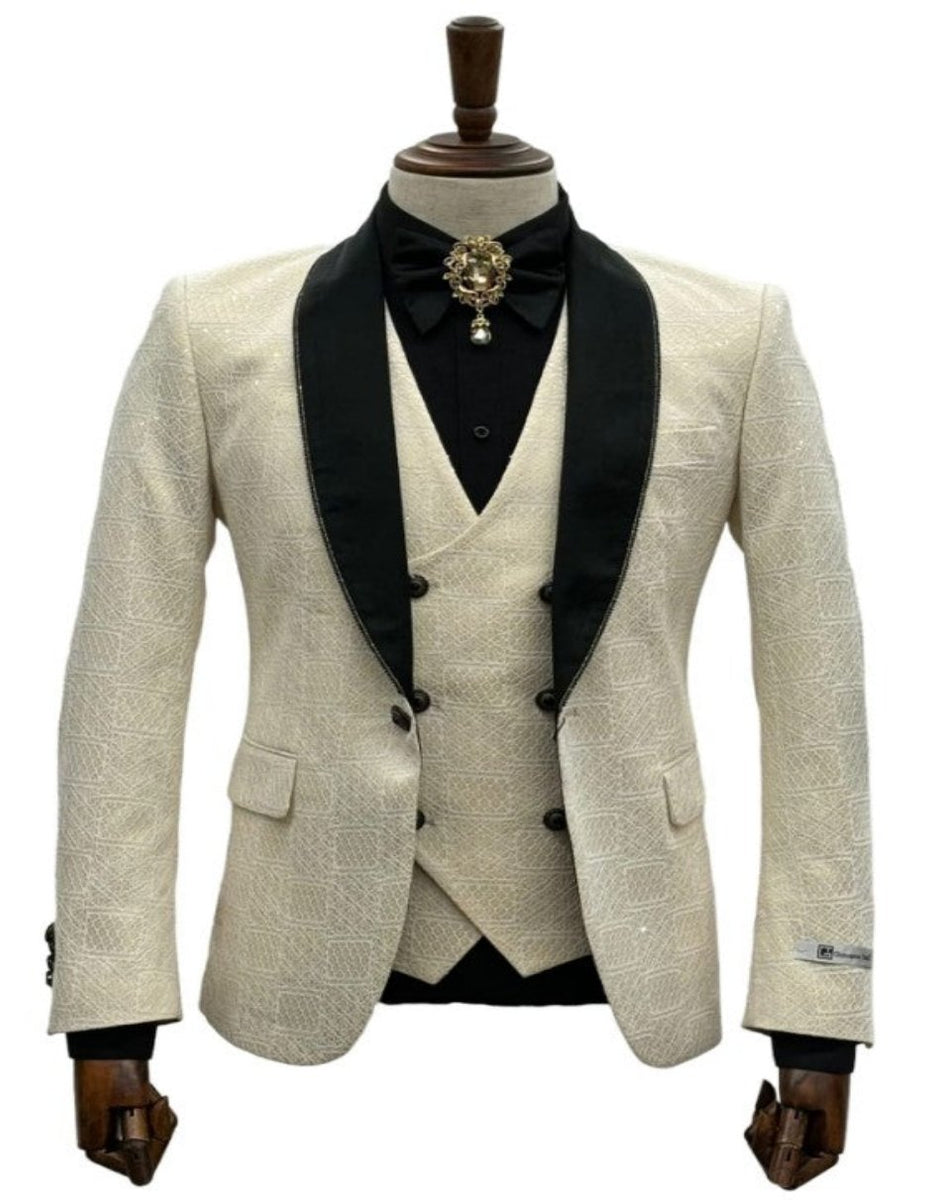 Ivory Wedding Suit - Cream Tuxedo Suit - Ivory Dinner Jacket Plus Pant ...