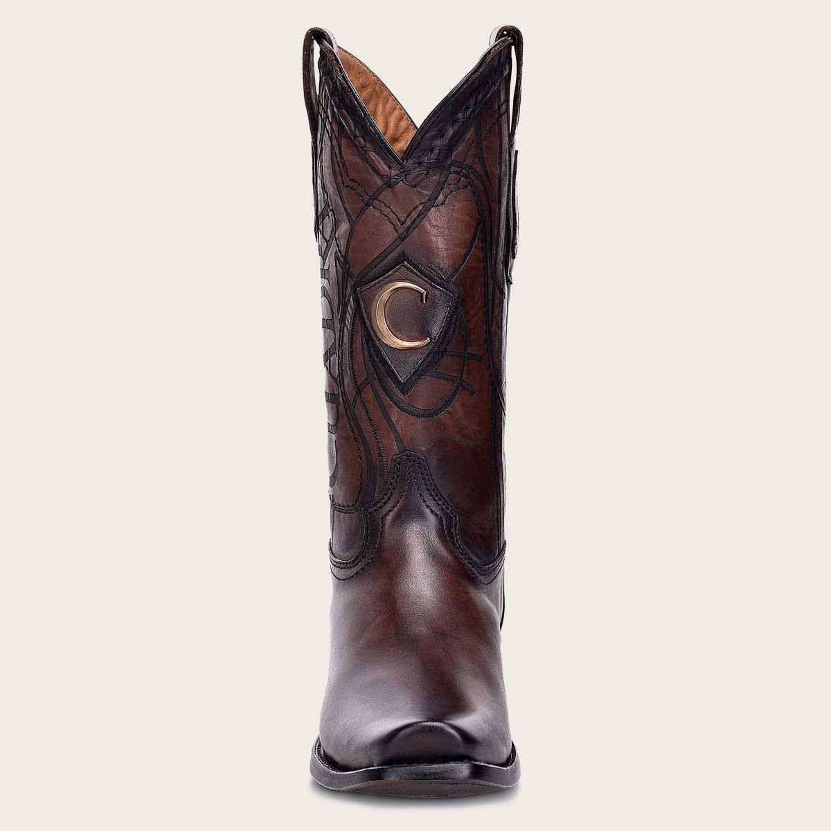 Brown Semi Square Toe Mens Western Boots – OvercoatUSA