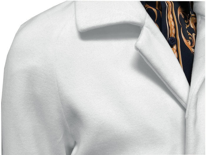 Mens Belted Wool Topcoat Off White Alberto Belt Overcoat – OvercoatUSA