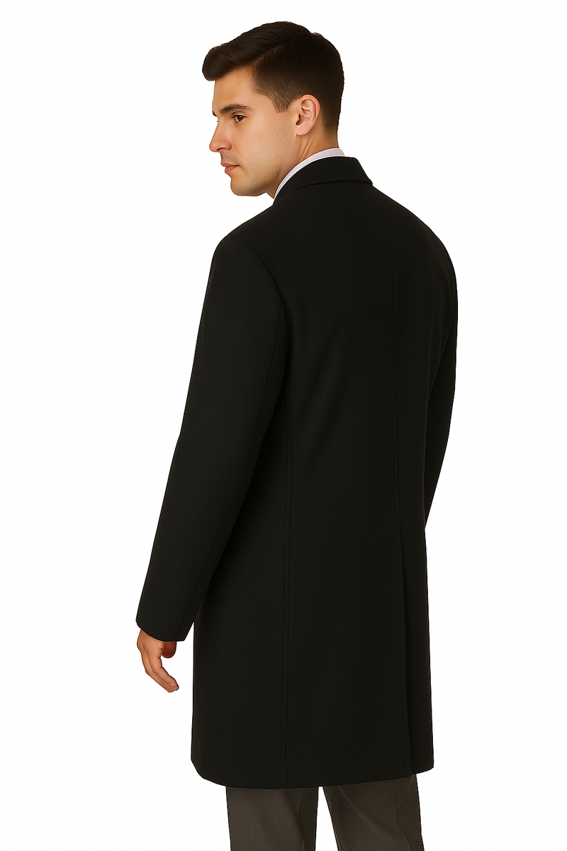 Men's Heavy Wool Overcoat – Classic Full Length Winter Topcoat ...