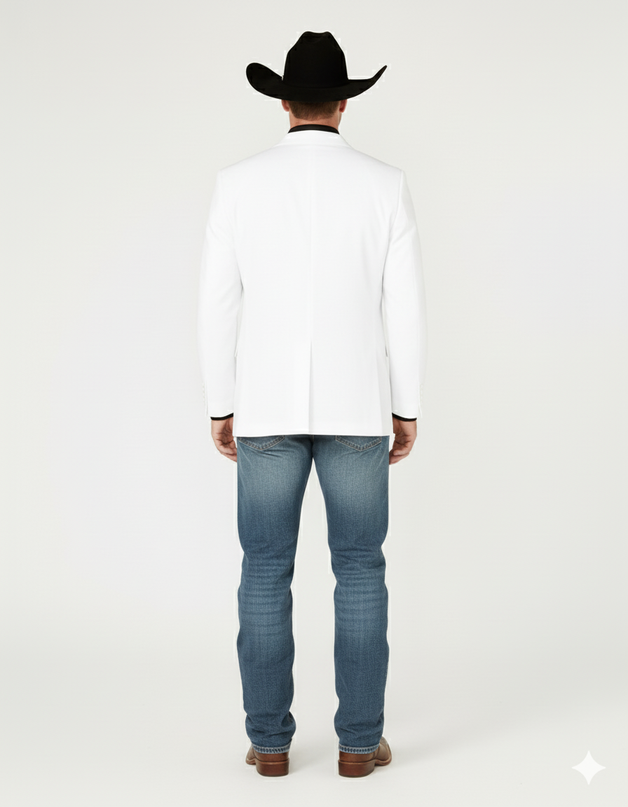 Mens White Western Blazer – Classic Cowboy Style Sport Coat for Formal ...
