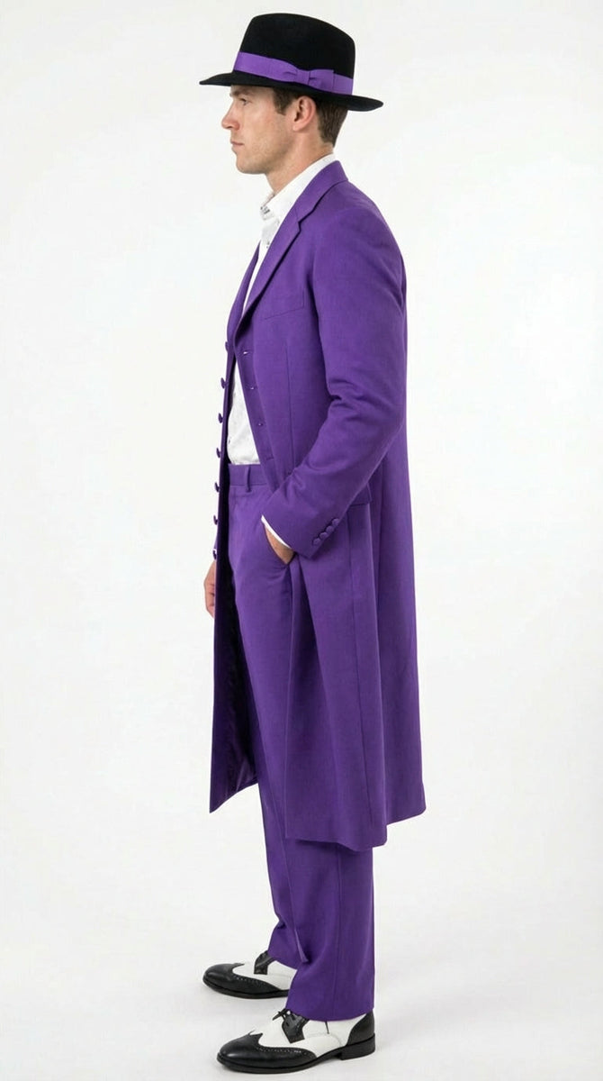 Purple Zoot Suits for Men | Classic Mafia & Gangster Style Long Coat S ...