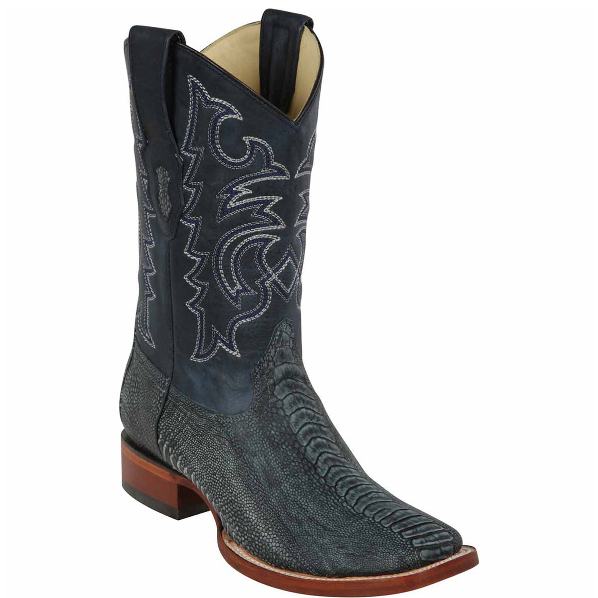 Rustic Blue Ostrich Leg Boots – OvercoatUSA