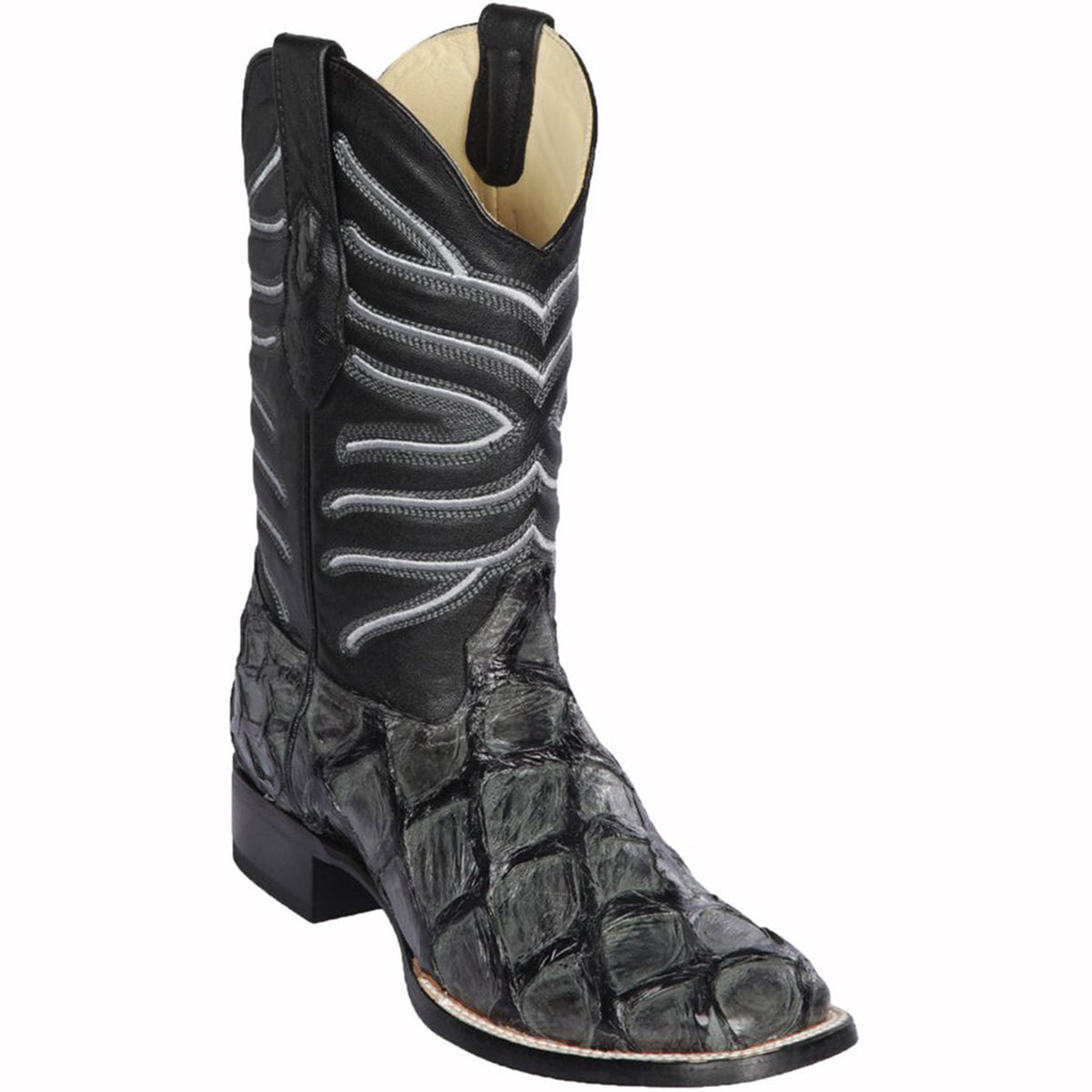 Pirarucu Fish Grey Square Toe Boots – OvercoatUSA