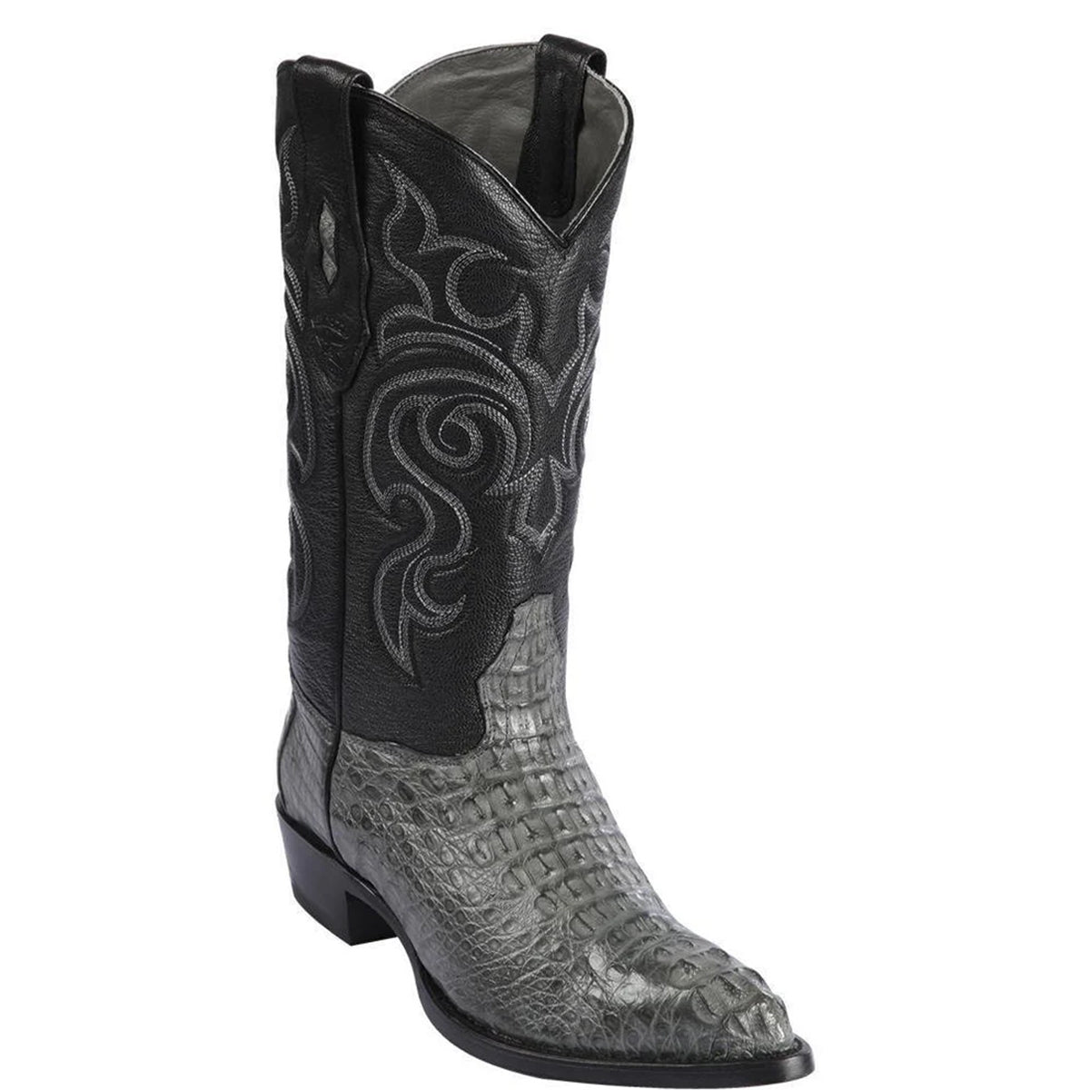 Grey Hornback Caiman Western Boots J-Toe – OvercoatUSA