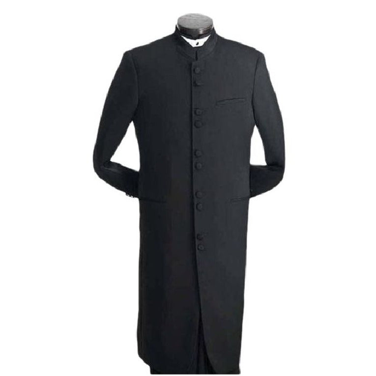 Alberto Nardoni Black Mandarin Banded Collarless Suits – OvercoatUSA