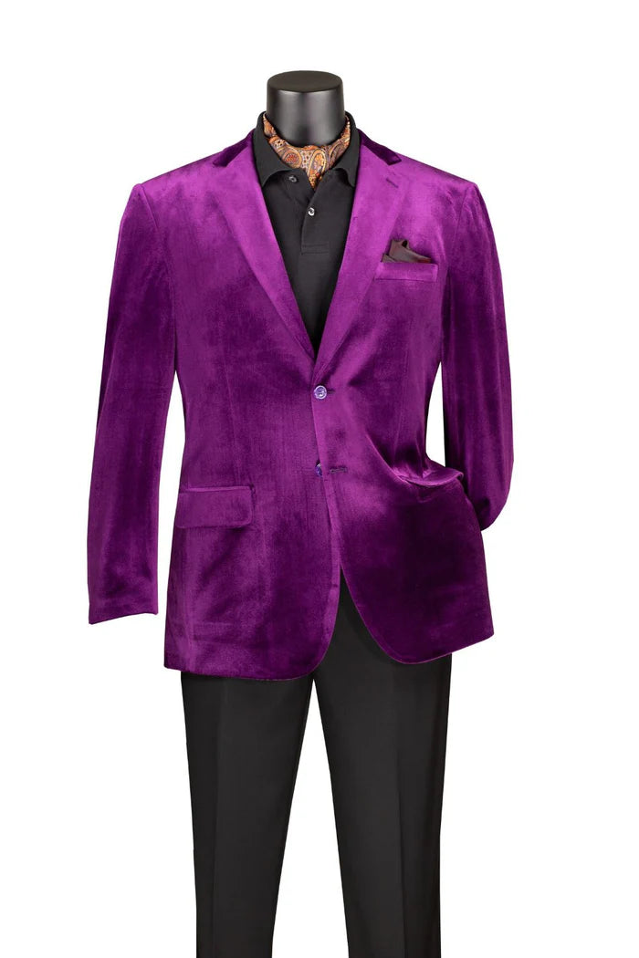 Velvet Regular Fit Fashion Jacket in Purple – OvercoatUSA