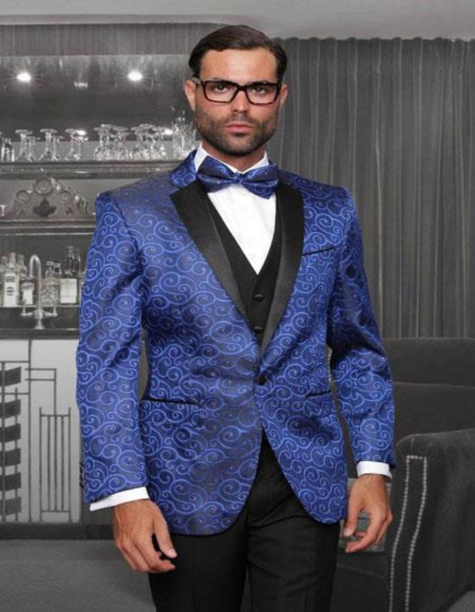 Bellagio Royal Blue 1-Button Notch Tuxedo – OvercoatUSA