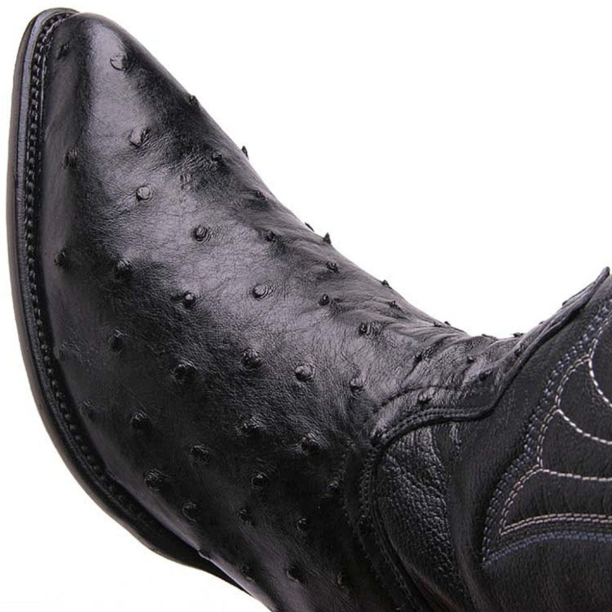 Los Altos Men's Black Genuine Full Quill Ostrich Boots – OvercoatUSA