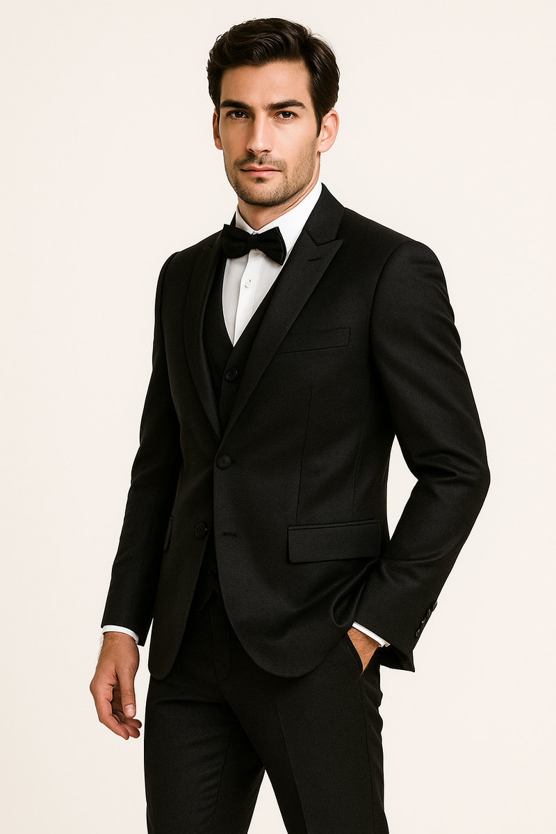 Black -satin-tux-wedding-prom – OvercoatUSA