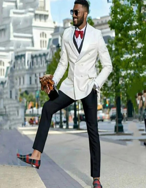 Men's Ivory Double Breasted Tuxedo - Cream Dinner Jacket for Events ...