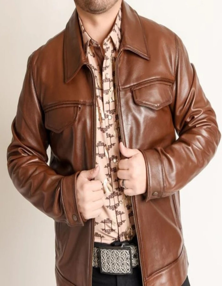 Original Fine Leather Brown Western Jacket – OvercoatUSA