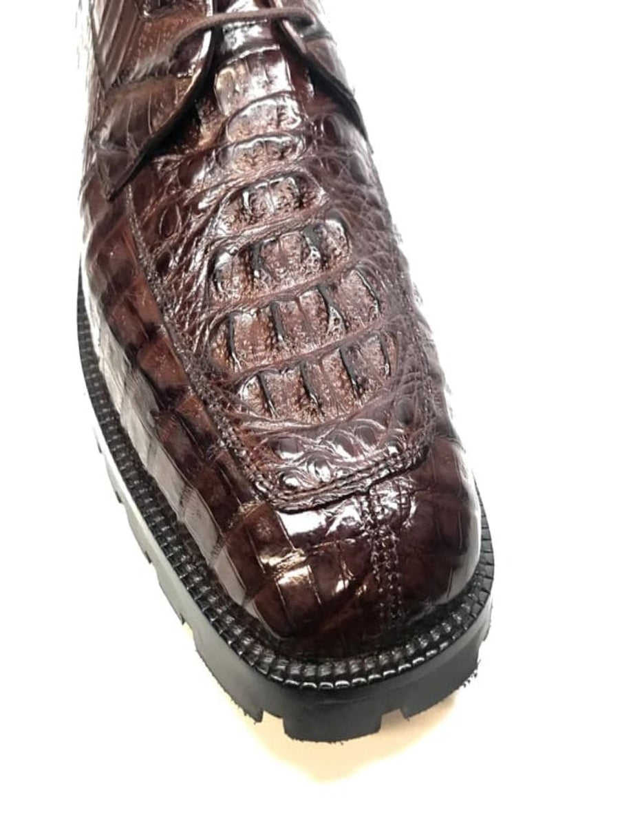 Los Altos Brown Hornback Crocodile Ankle Boots – OvercoatUSA