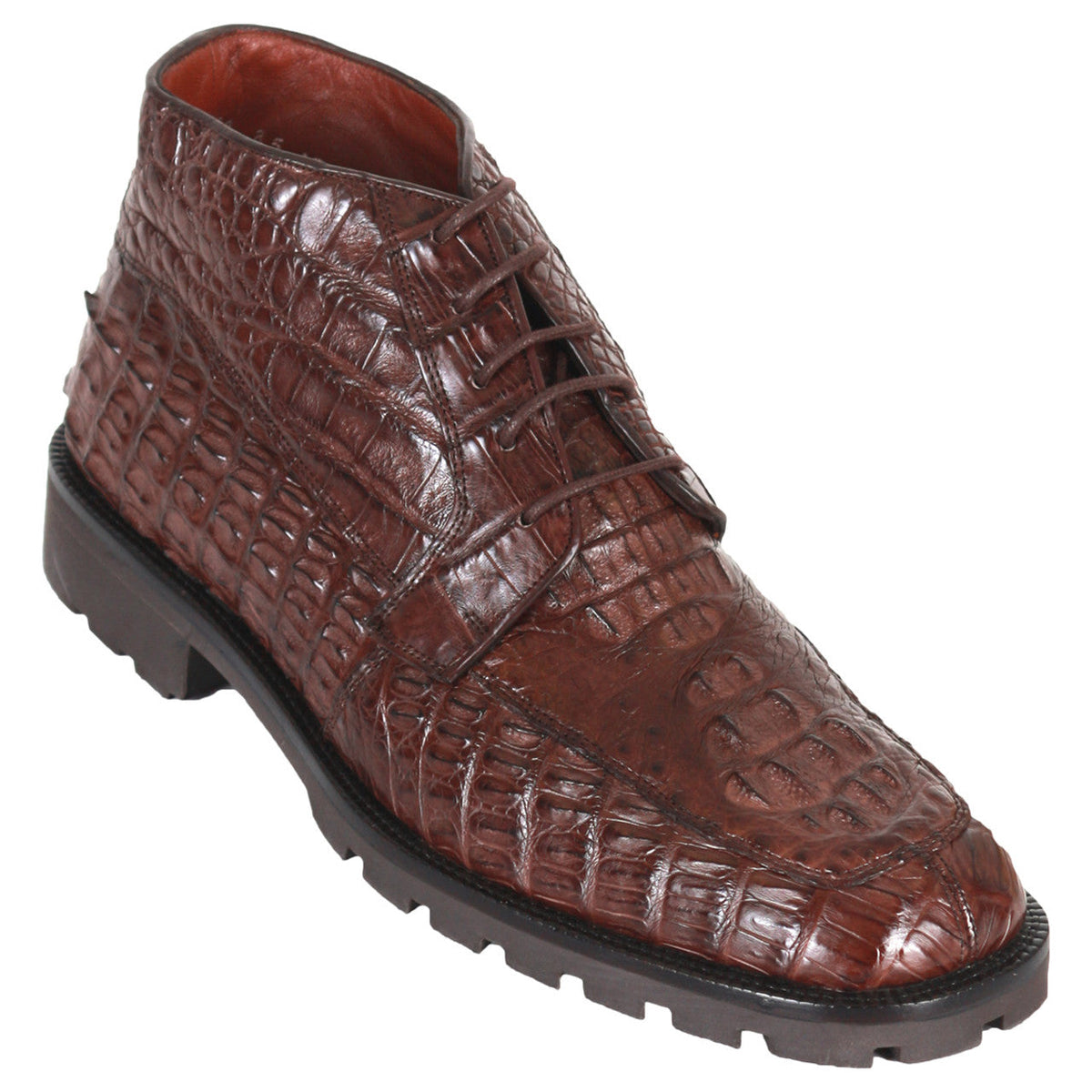 Los Altos Brown Caiman Hornback Square Toe Boots – OvercoatUSA