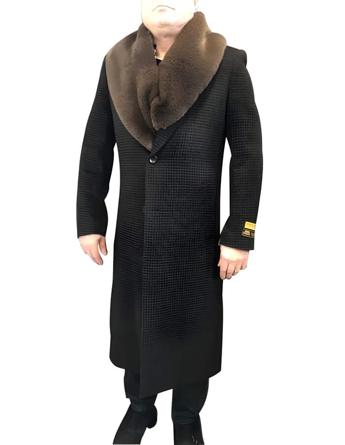 Houndstooth Cashmere Blend Overcoat ~ Long men's Dress Topcoat - Winte ...