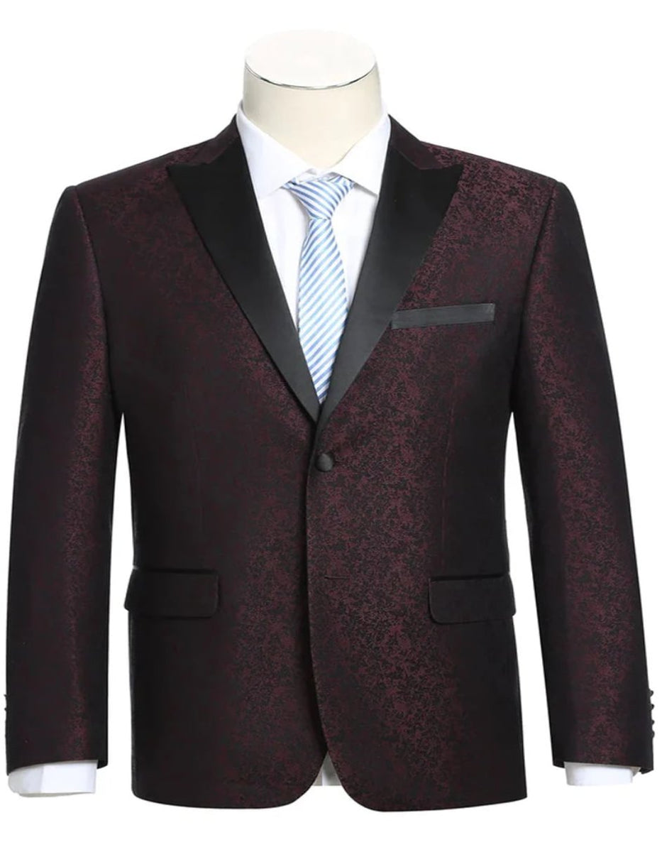 Mens Burgundy Prom Tuxedo - Maroon Wedding Dinner Two Button Suit ...