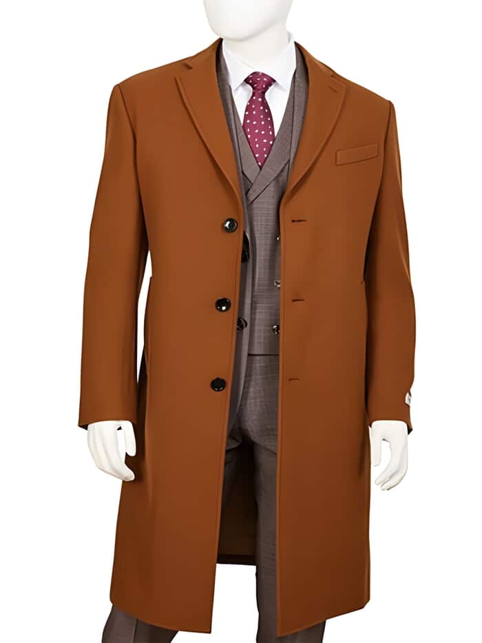 Men's Rust - Copper - Cognac Wool ~ Cashmere Blend Overcoat - Topcoat ...