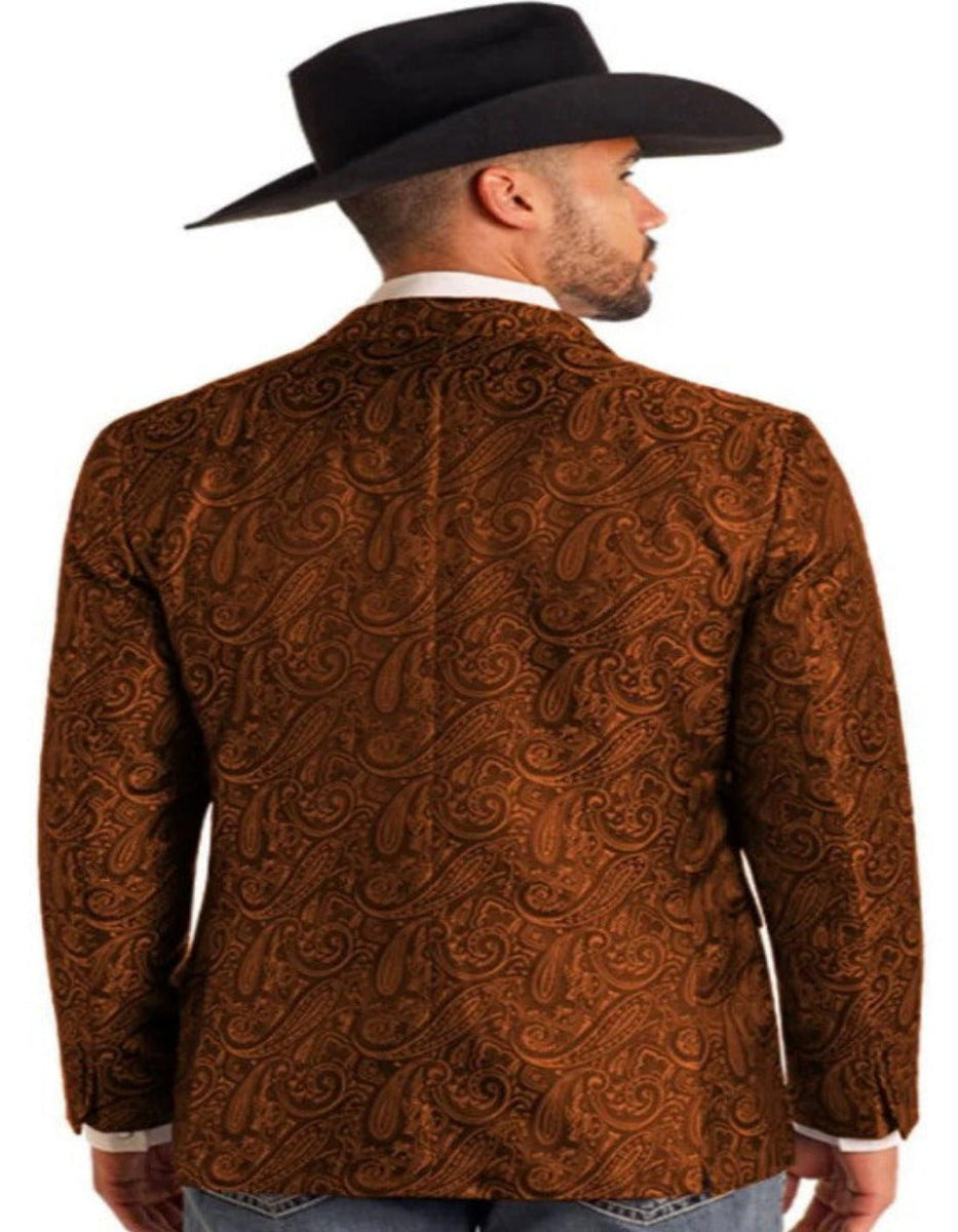 Mens Western Blazer - Paisley Pattern Cowboy Tuxedo Jacket in Color Co ...