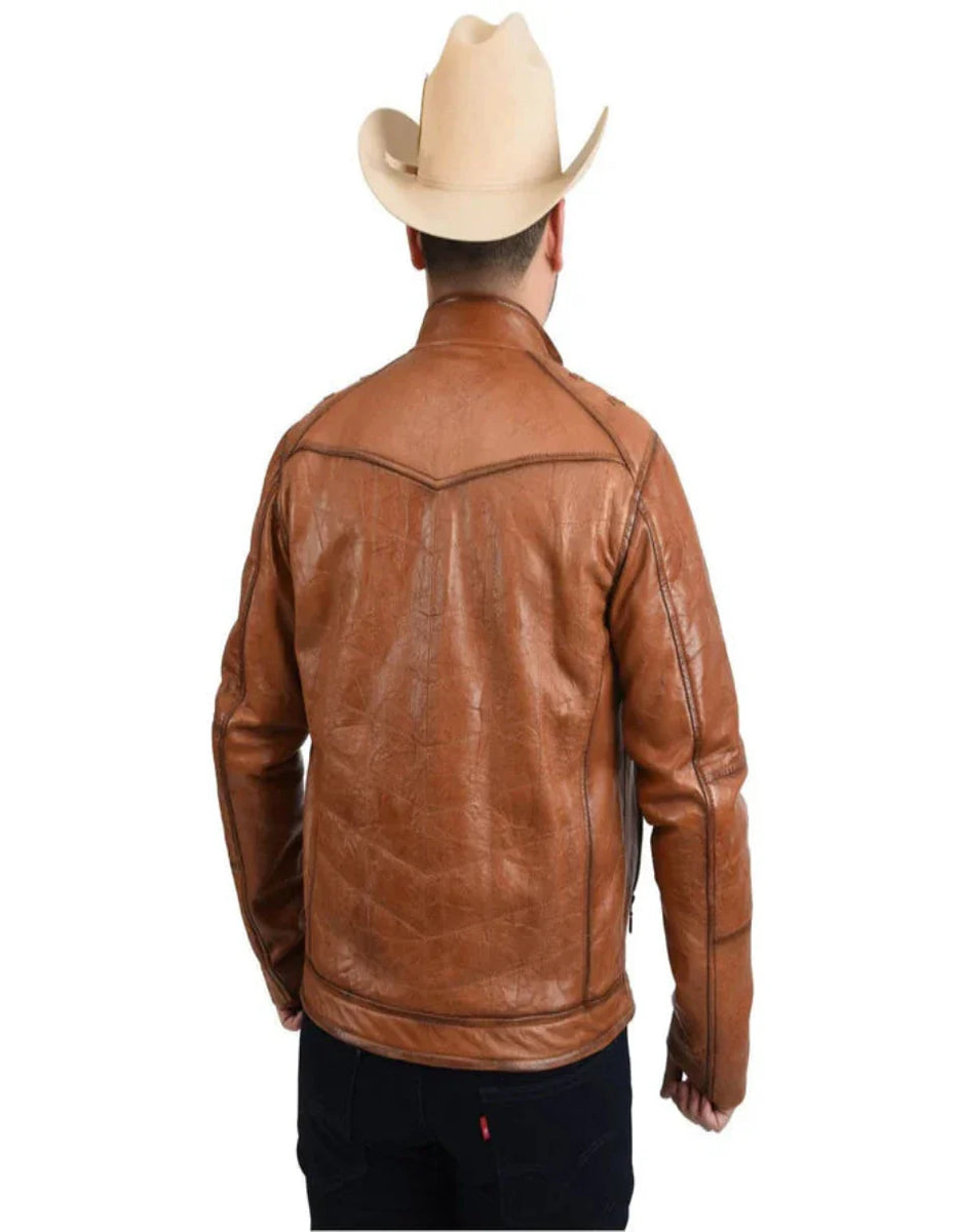 Original Fine Leather Honey Color Western Jacket – OvercoatUSA