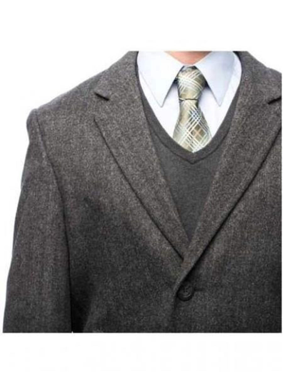Herringbone Cashmere Blend Grey Top Coat Three Button – OvercoatUSA