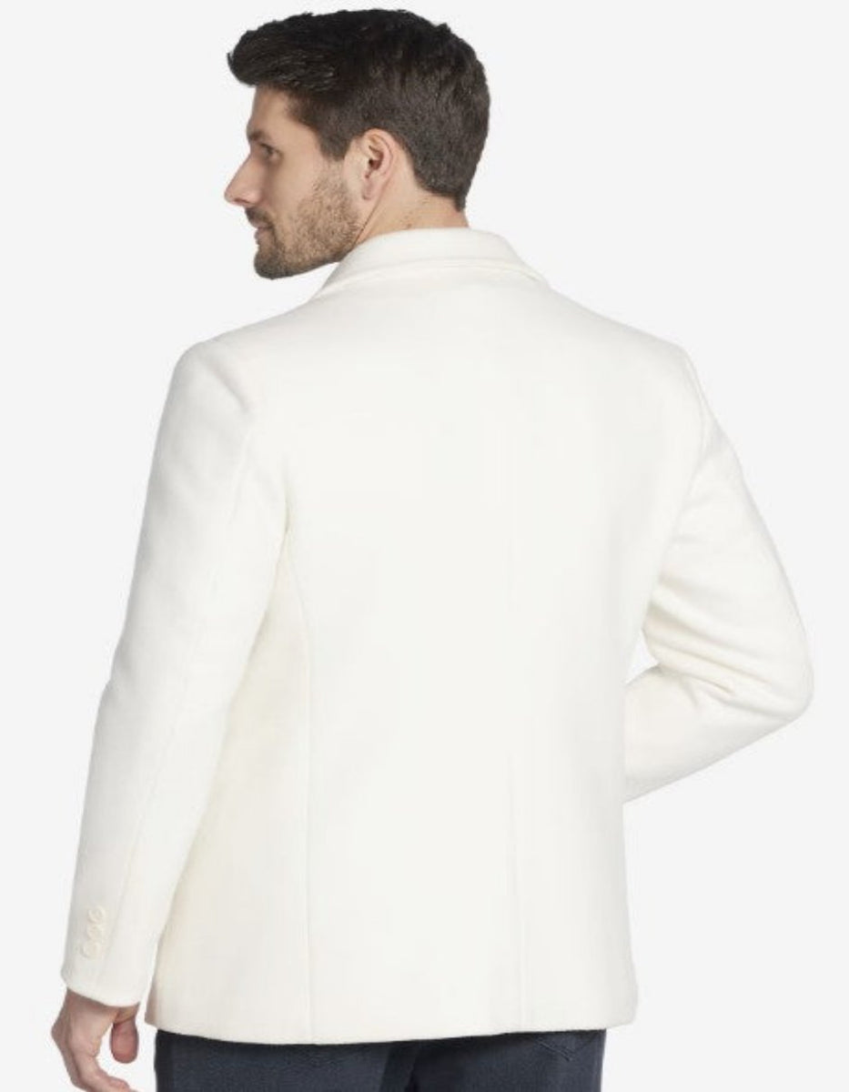 Cream Color Pea Coat - Ivory Double Breasted Wool Coat - Off White Car ...