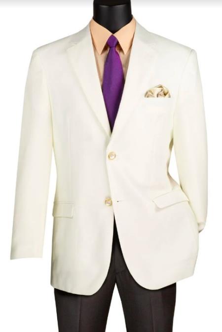 Ivory Blazer - Mens Cream Sport Coat - Off White Jacket – OvercoatUSA