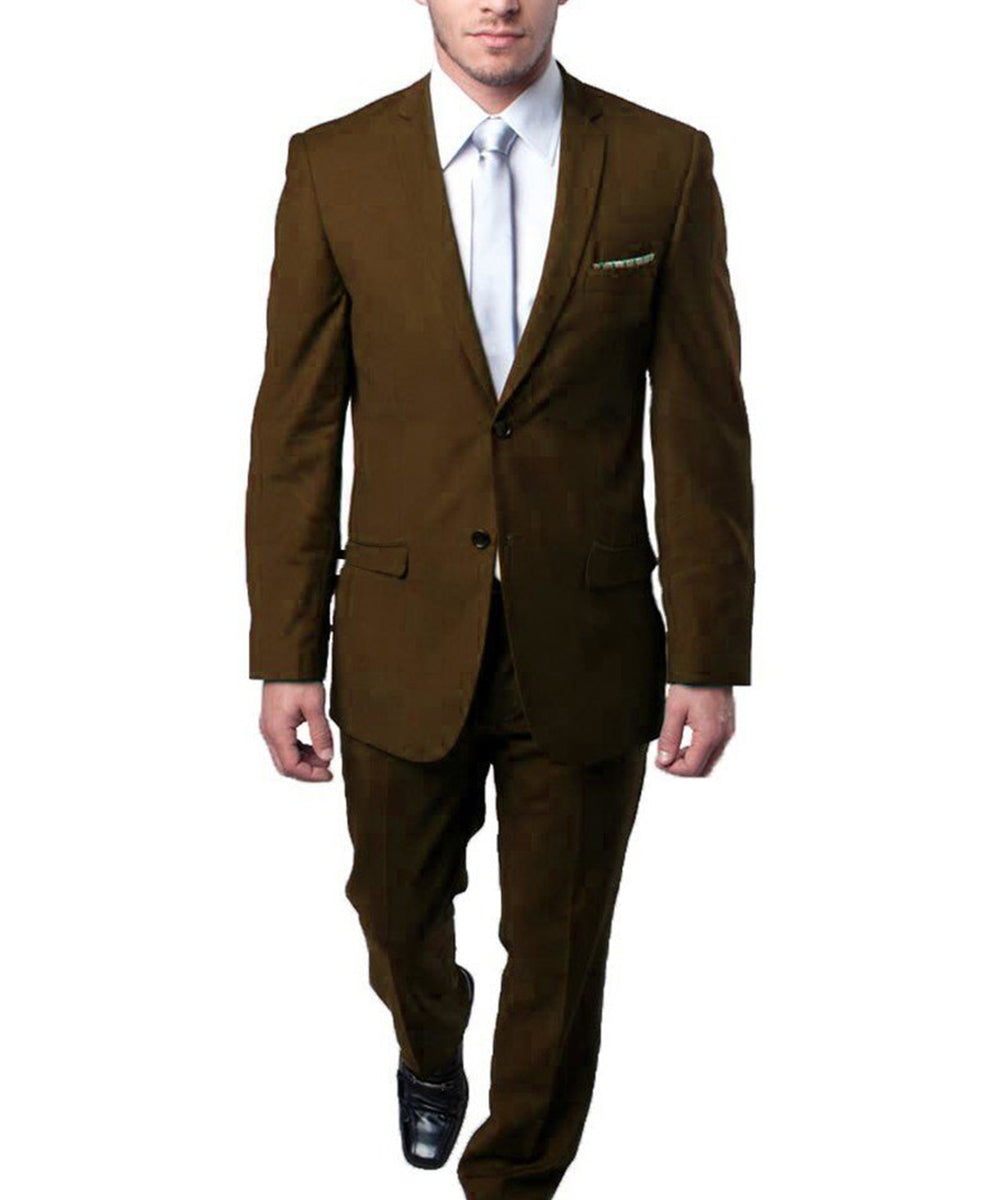 Ultra Slim Brown Men's Suit – OvercoatUSA