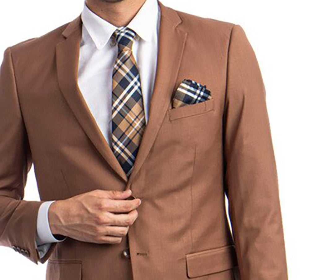 Ultra Slim Caramel Men's Suit – OvercoatUSA