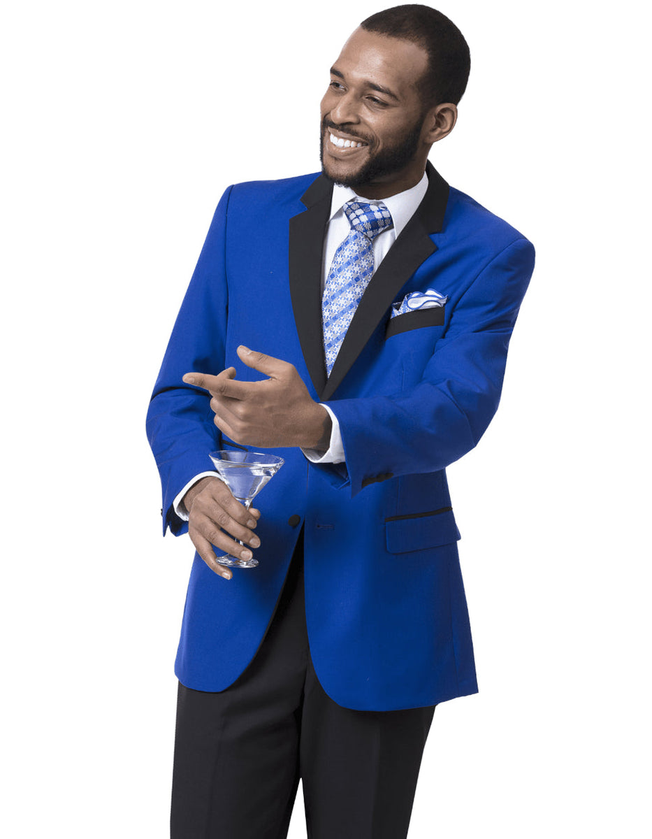 Mens Classic 2 Button Notch Lapel Tuxedo in Royal Blue – OvercoatUSA