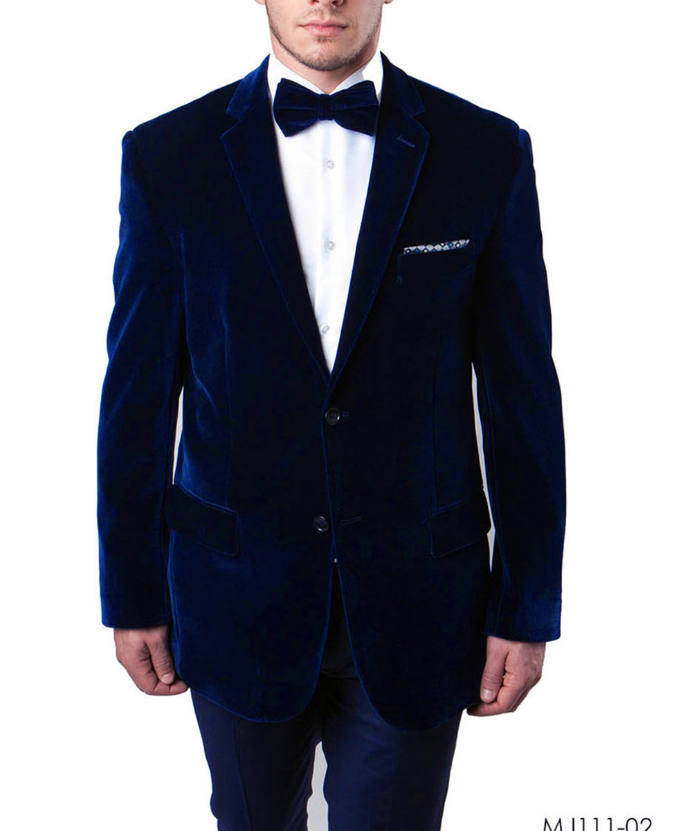 Navy 2-Button Men's Velvet Jacket – OvercoatUSA