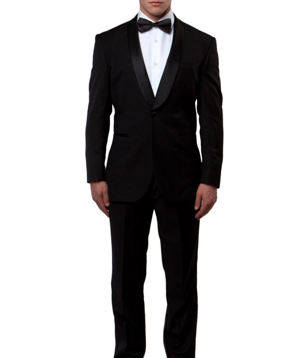 Classic Black Slim Cut Men's Tuxedo – OvercoatUSA