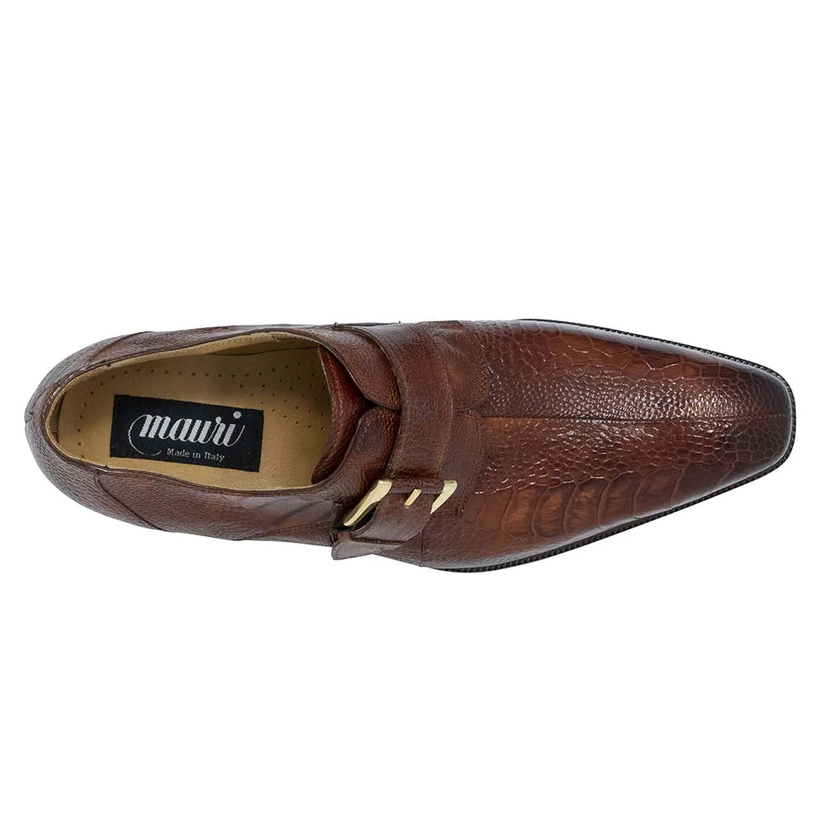 Mens Mauri Cardinal Ostrich Leg Monk Strap Dress Shoe in Brown ...
