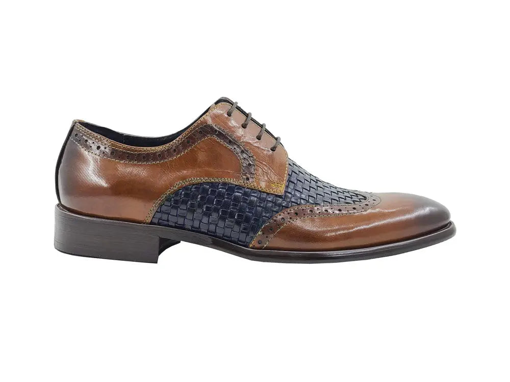 Medallion Wing-tip Basket Weave Four Eyelets Oxford – OvercoatUSA