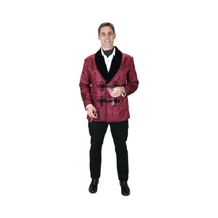 Men’s Burgundy ~ Wine ~ Maroon Color Brocade Vintage Jacket – OvercoatUSA