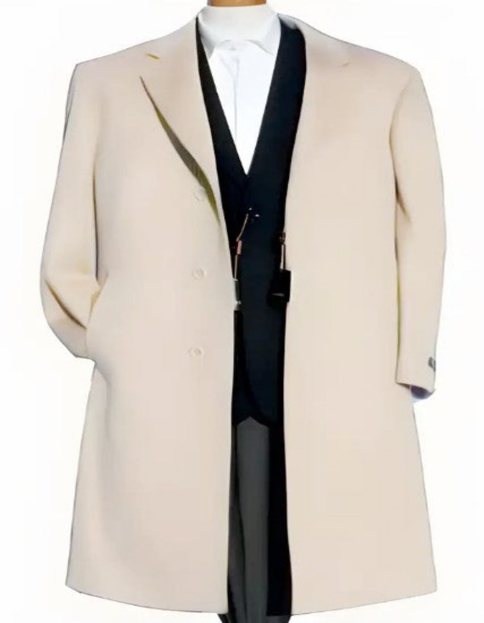 Mens Cream Overcoat - Off White Topcoat - Ivory Mens Long Wool Winter – OvercoatUSA