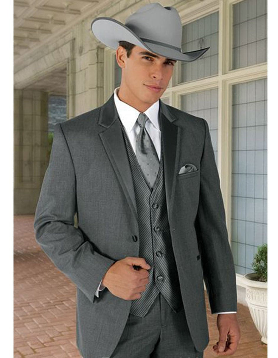 2 Button Trim Cowboy Tuxedo in Grey – OvercoatUSA