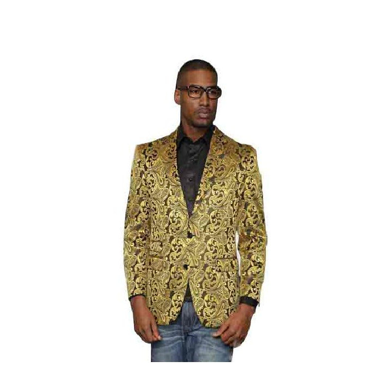 Mens Paisley Alberto Nardoni Brand Jacket Gold Sport Coat – OvercoatUSA