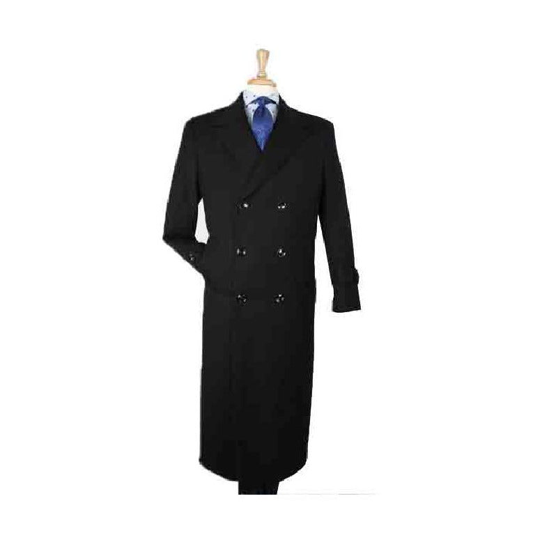 Mens Wool Double Breasted Button Closure Black Top Overcoat – OvercoatUSA