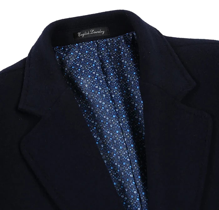 Navy Fall/Winter Essential Slim Fit Overcoat Wool Blend – OvercoatUSA