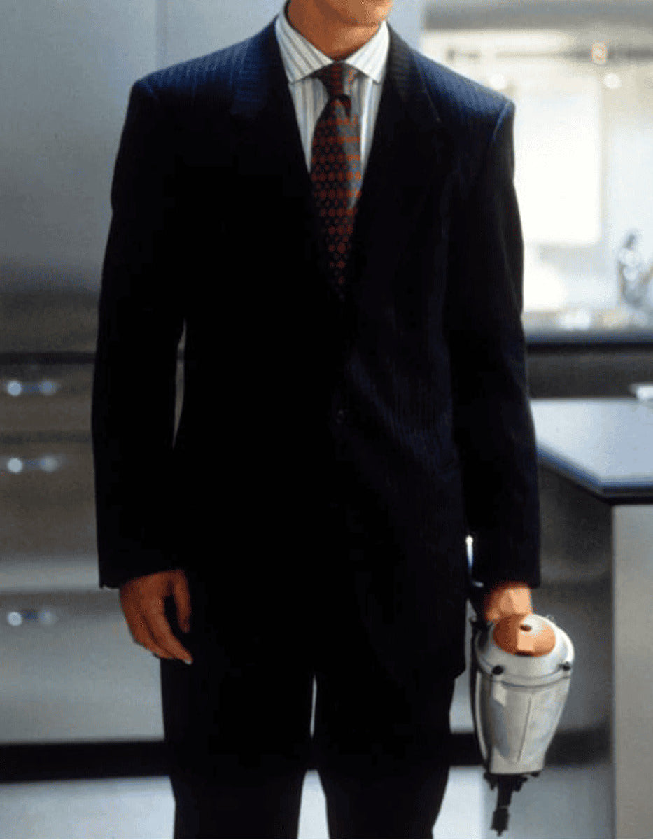 Mens Patrick Bateman | American Psycho Black 2 Button Pinstripe Suit ...